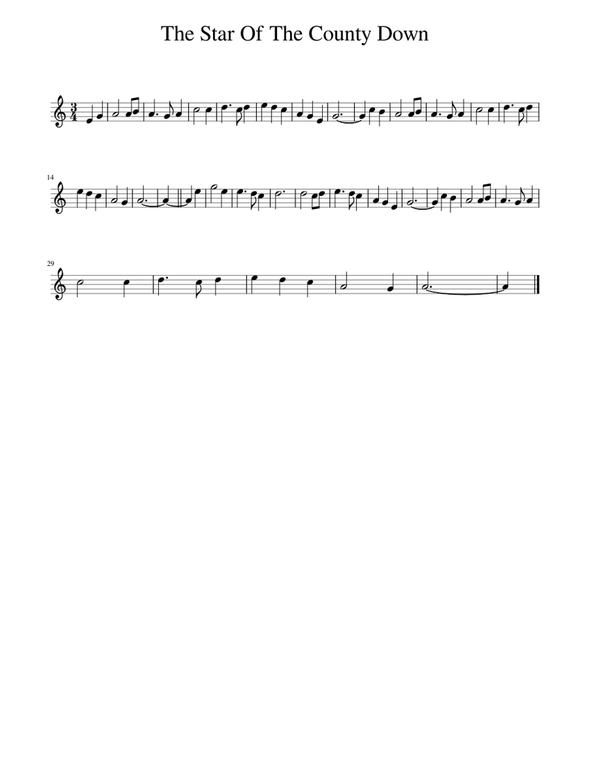 The Star Of The County Down Sheet music for Piano (Solo) Easy ...
