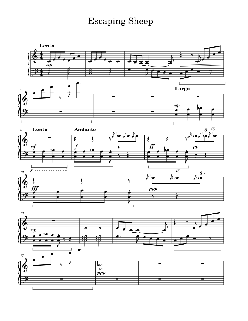 Escaping Sheep - Aryan Mohani Sheet music for Piano (Solo) | Musescore.com
