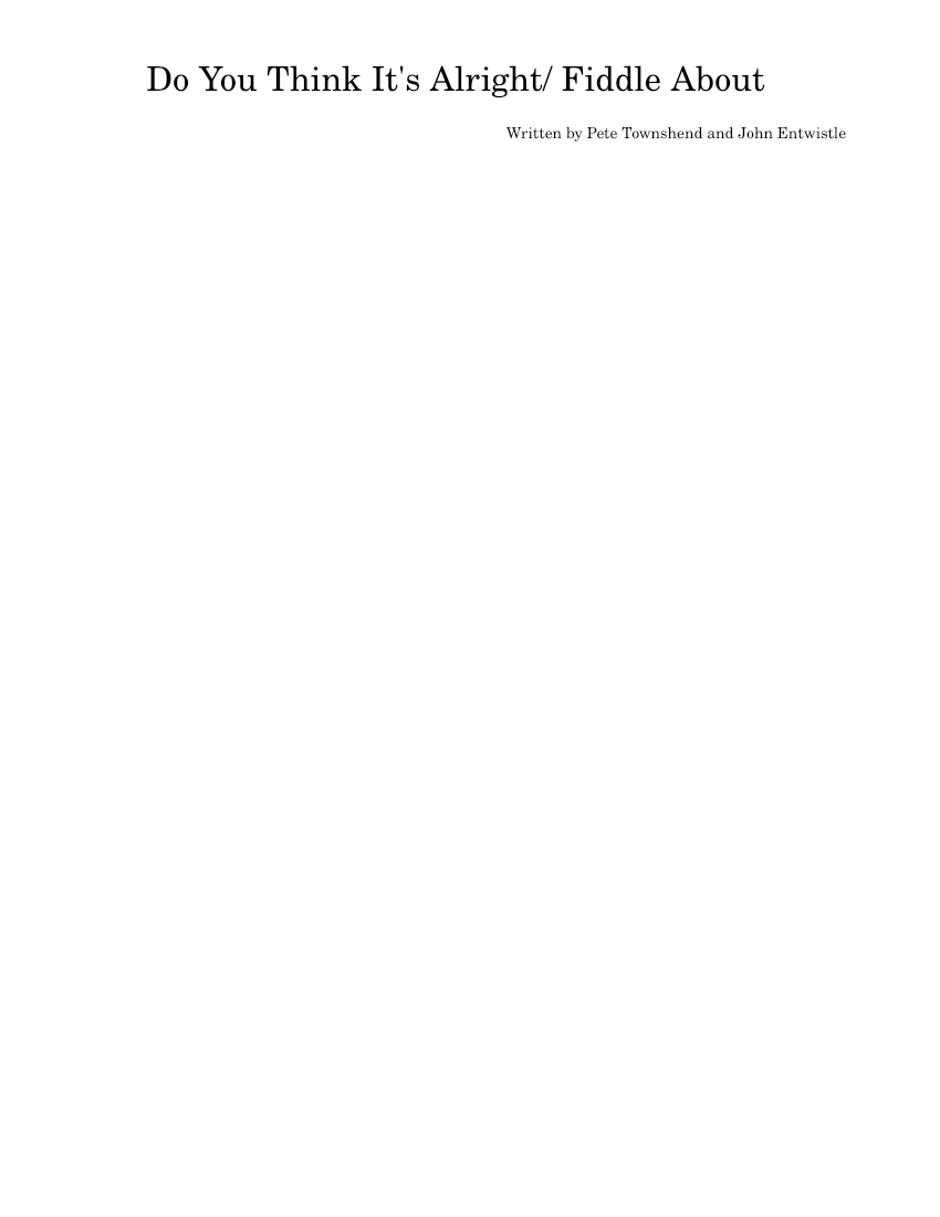 Fiddle About – The Who Sheet music for Piano, Trombone, Vocals ...