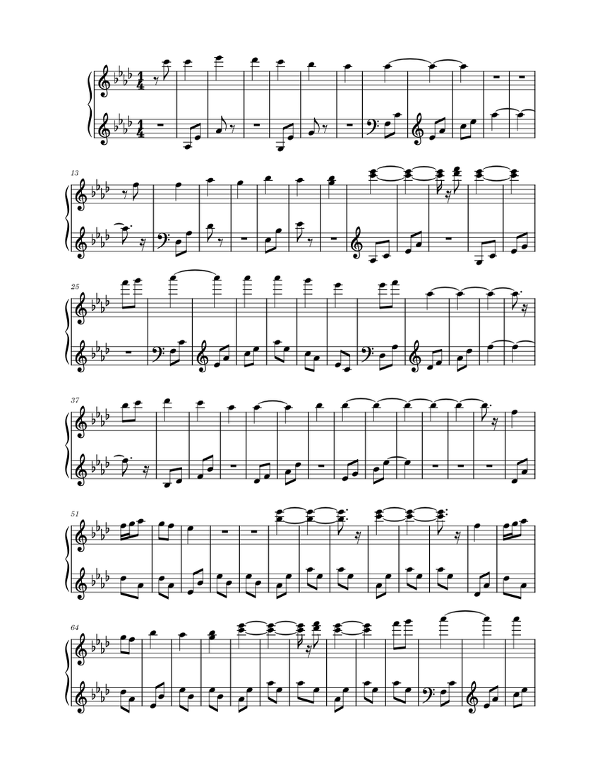 RainFall - JINXZ Sheet music for Piano (Solo) Easy | Musescore.com