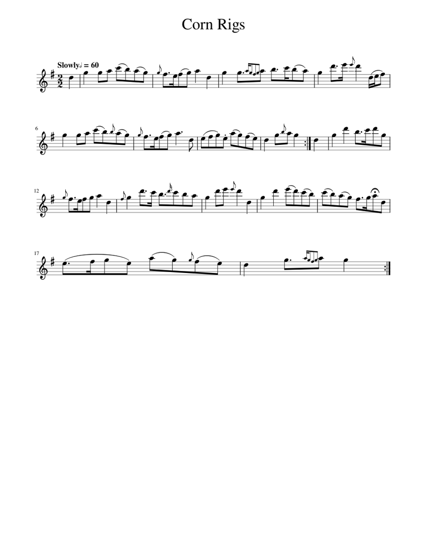 Corn Rigs Sheet music for Piano (Solo) Easy | Musescore.com