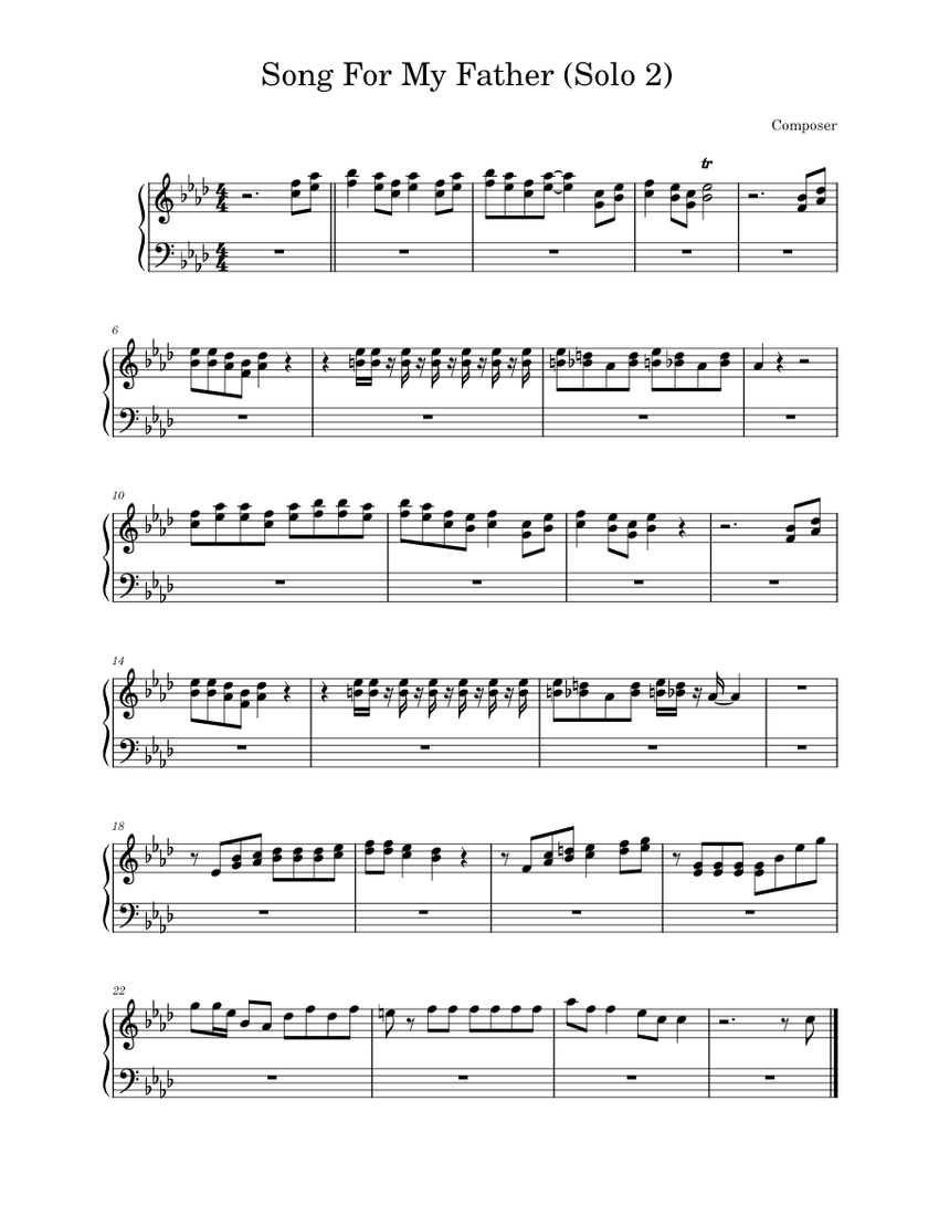 Song For My Father Solo 2 Sheet music for Piano (Solo) Easy | Musescore.com