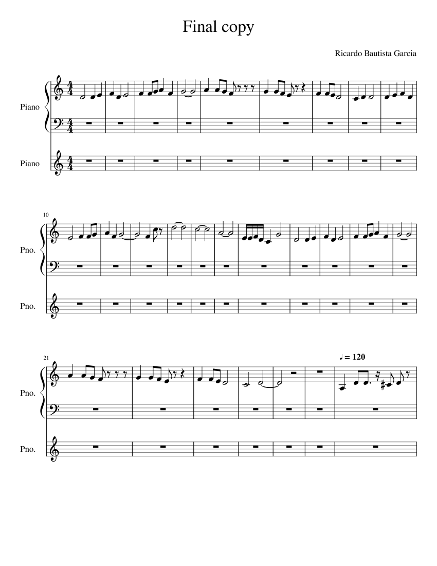 Final copy Sheet music for Piano (Solo) | Musescore.com
