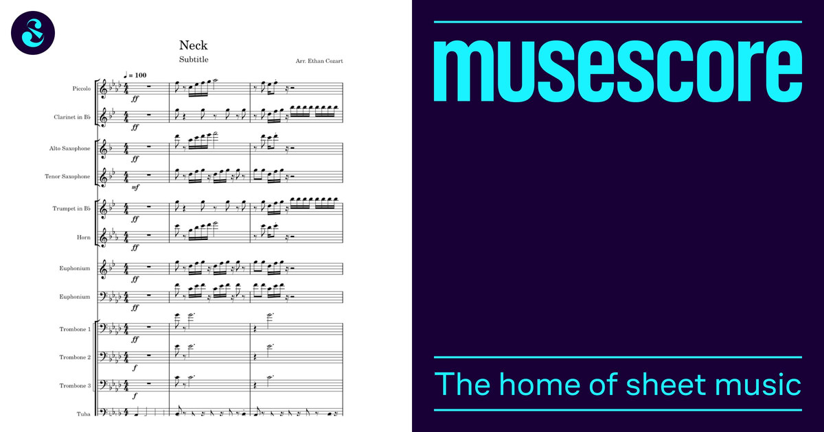 Neck Sheet Music for Trombone, Tuba, Oboe, Saxophone alto & more ...