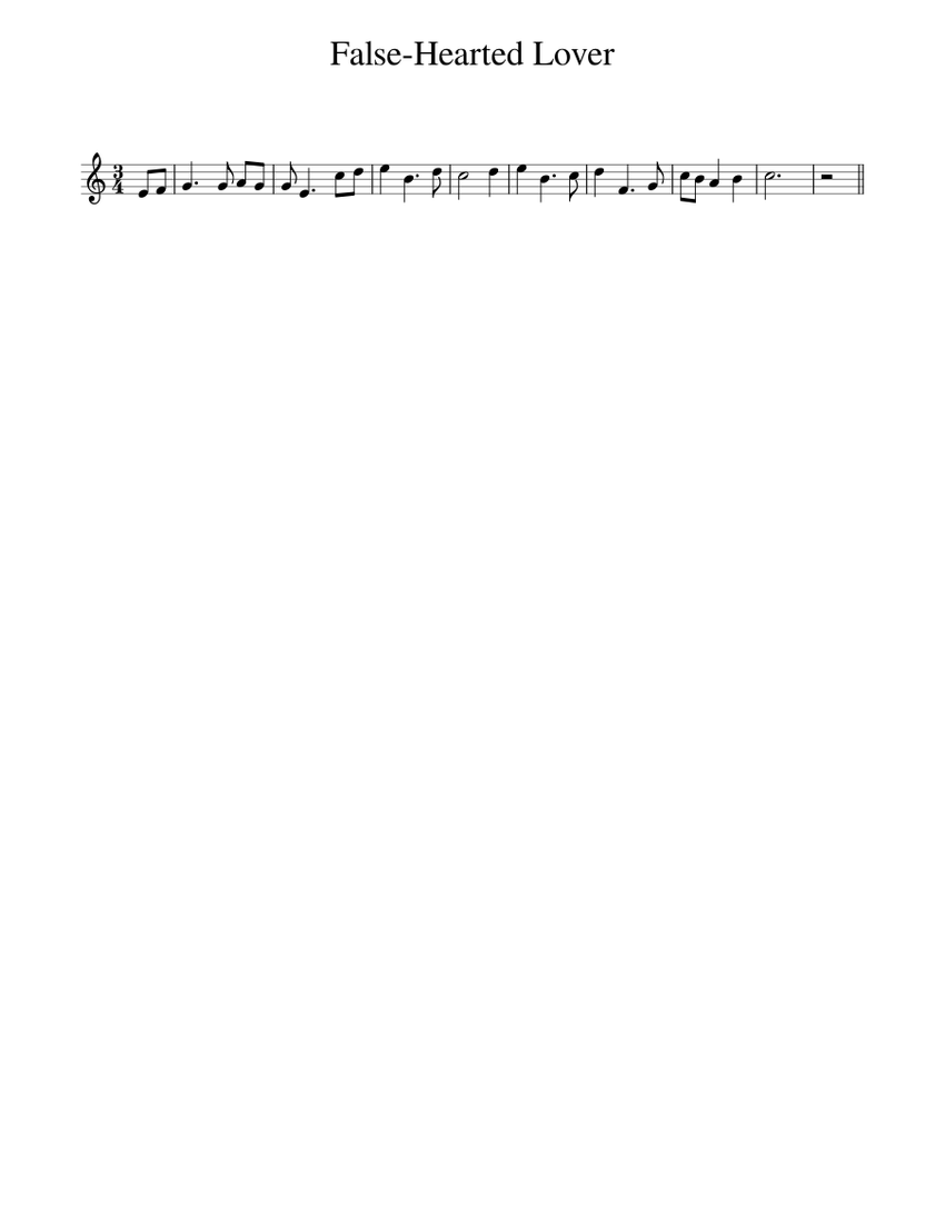 False-Hearted Lover Sheet music for Piano (Solo) Easy | Musescore.com