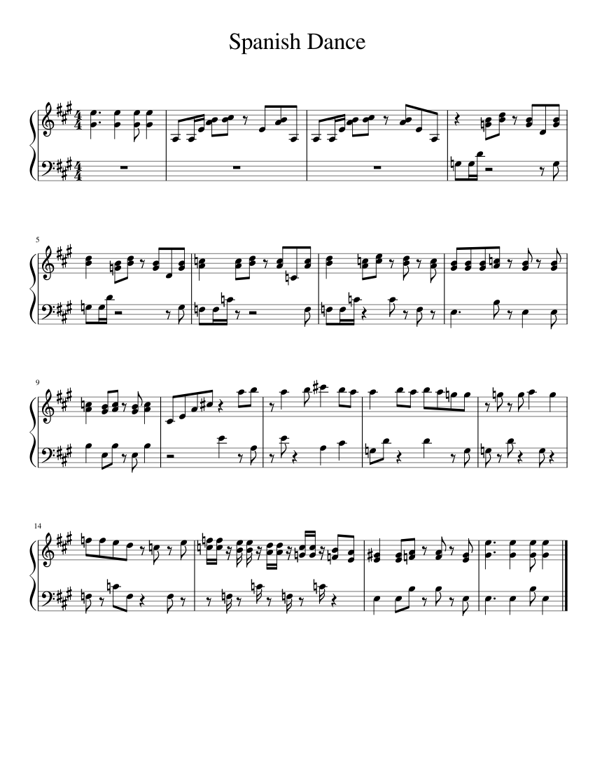 Spanish Dance Sheet music for Piano (Solo) Easy | Musescore.com