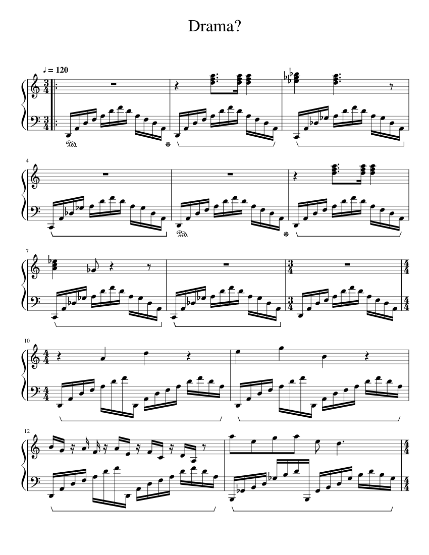 Drama_ Sheet music for Piano (Solo) | Musescore.com