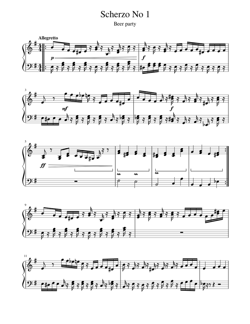 Scherzo No 1 Sheet music for Piano (Solo) | Musescore.com