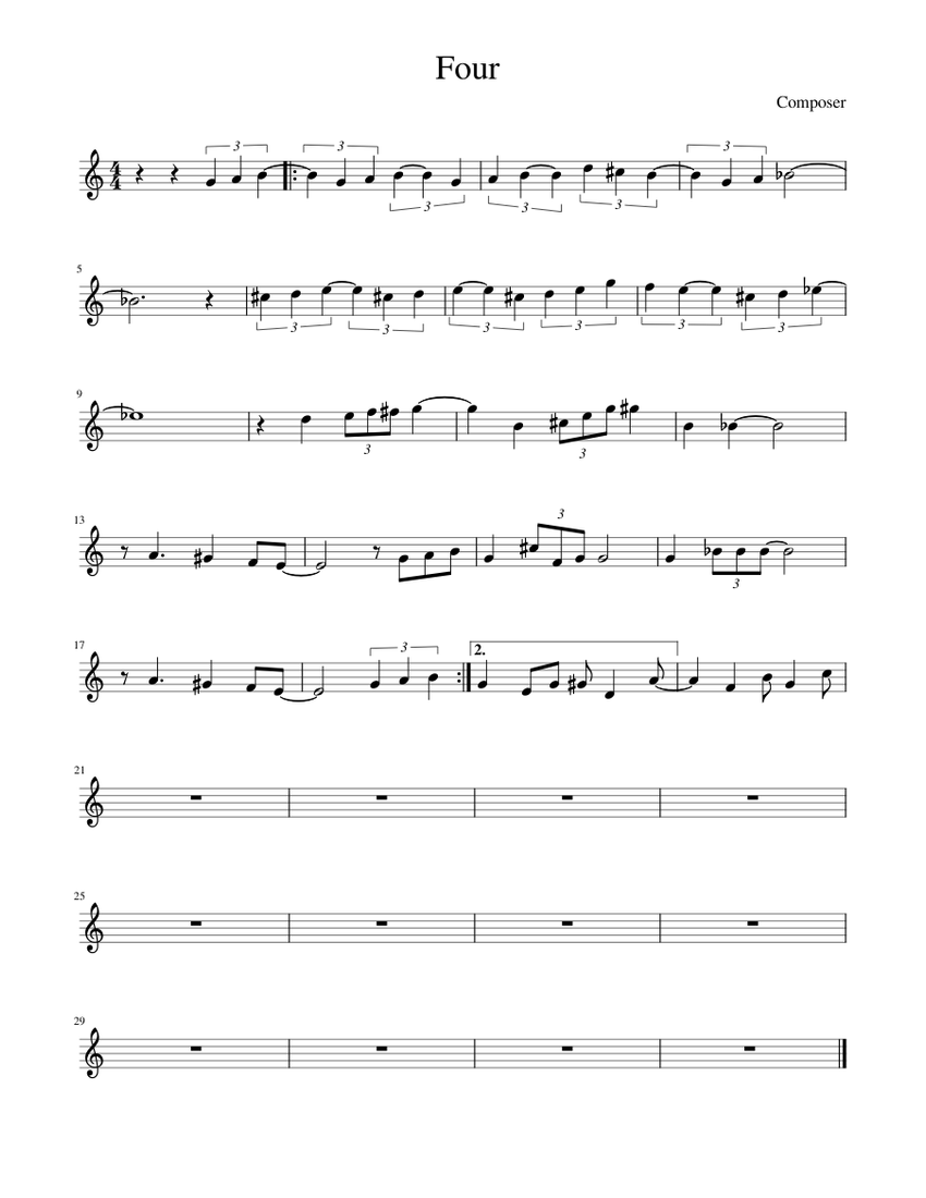 Four Sheet Music for Saxophone alto (Solo) | MuseScore.com