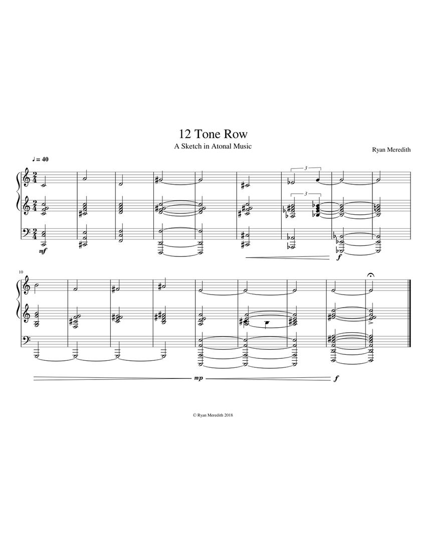 12 Tone Row Sheet music for Organ (Solo) | Musescore.com