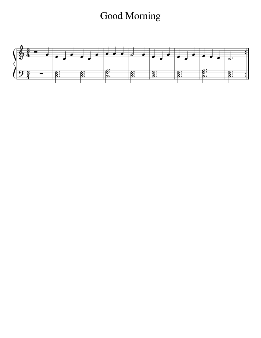 Good Morning Sheet music for Piano (Solo) Easy | Musescore.com