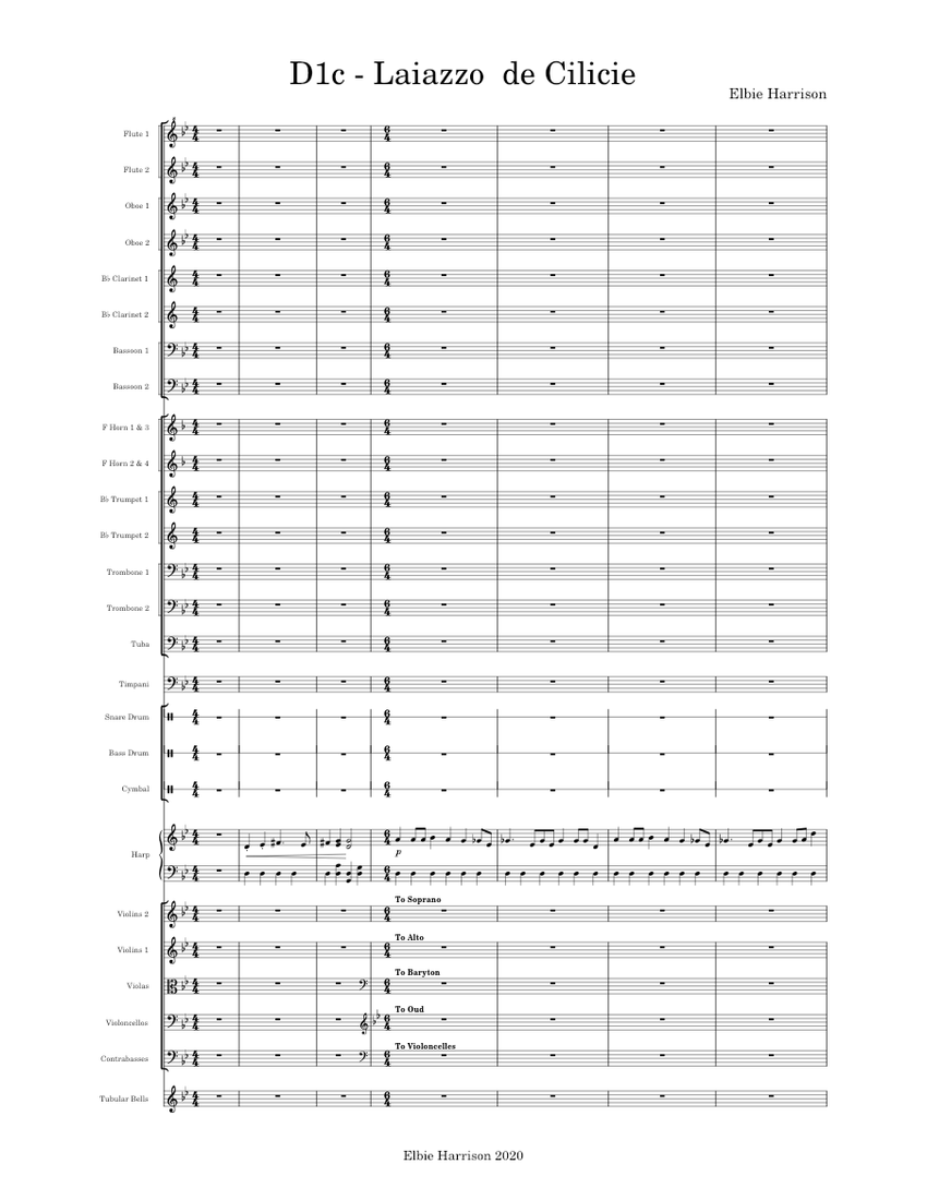 D1c - Laiazzo de Cilicie Sheet music for Trombone, Tuba, Flute, Oboe ...