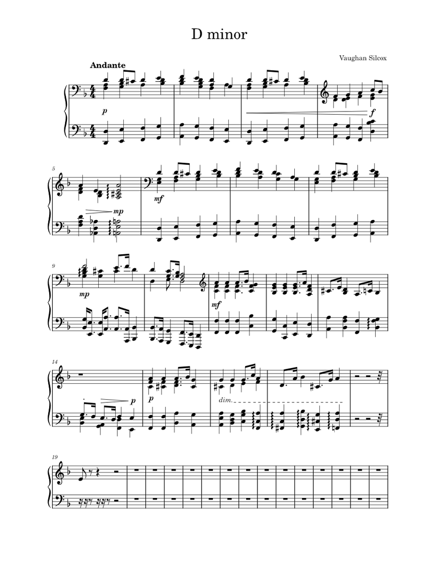 D minor Sheet music for Piano (Solo) | Musescore.com