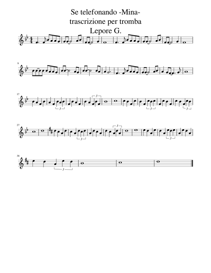 Se telefonando -Mina- Sheet music for Piano (Solo) Easy | Musescore.com