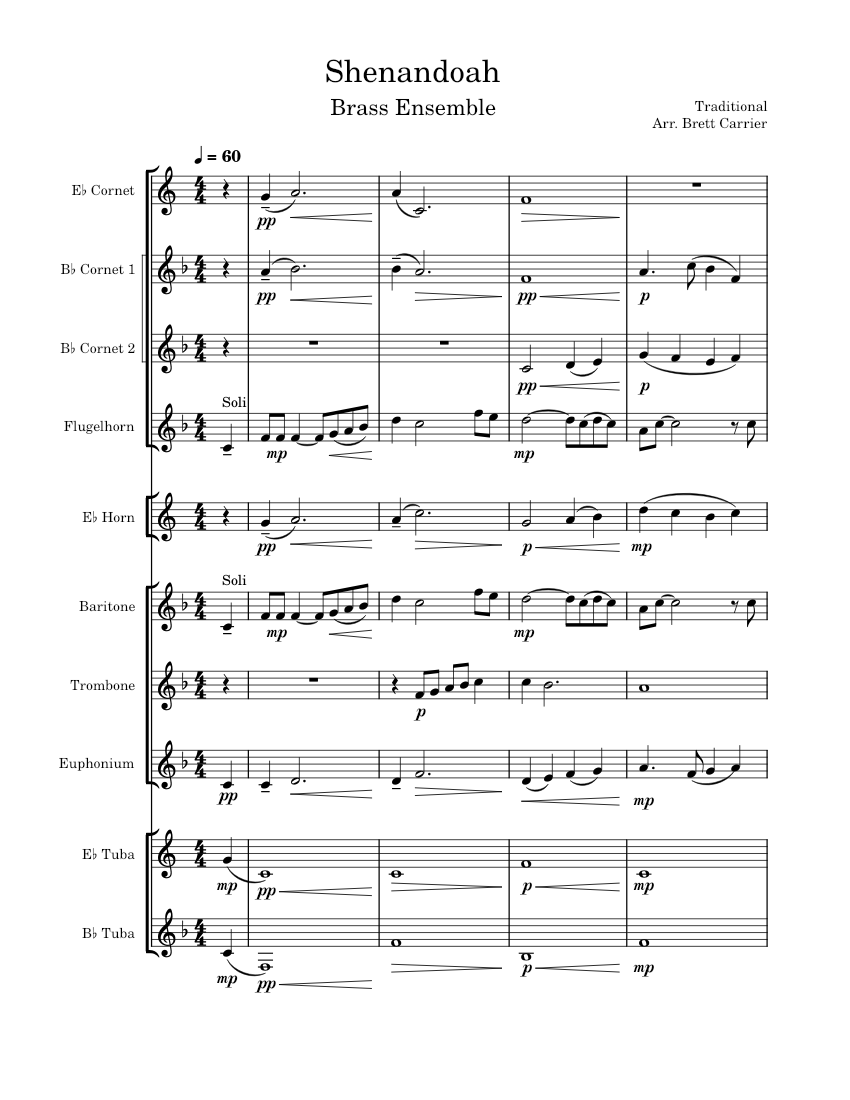 Oh, Shenandoah (Across the Wide Missouri) – Misc Traditional Sheet ...