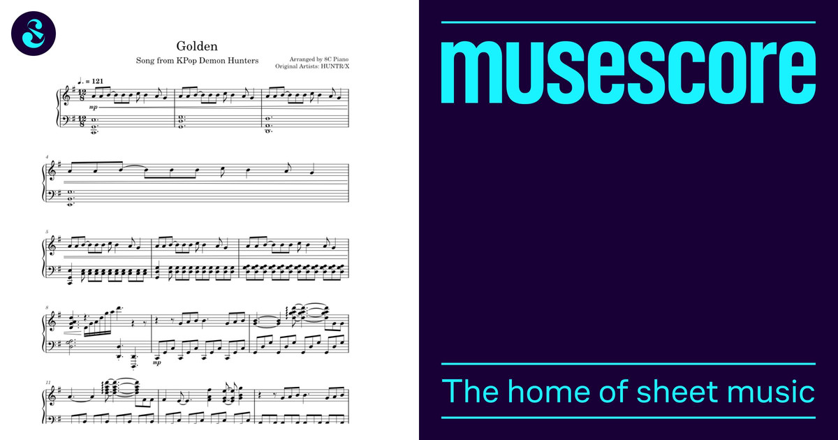 Golden Sheet Music for Piano (Solo) | MuseScore.com