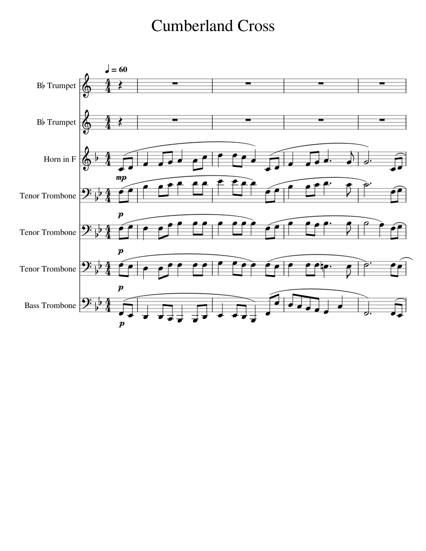 Cumberland Cross Sheet Music for Trombone tenor, Trombone bass, Trumpet ...