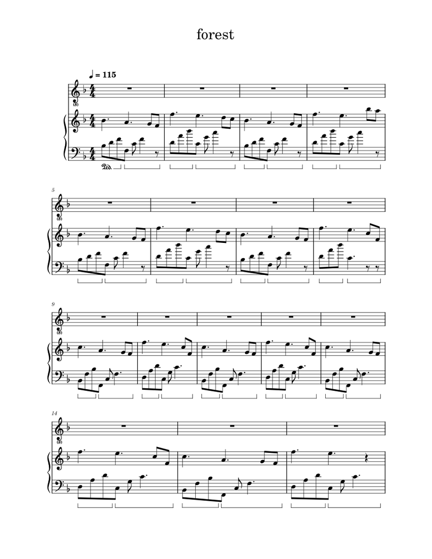 Forest – Twenty One Pilots Sheet Music for Piano, Vocals (Piano-Voice ...