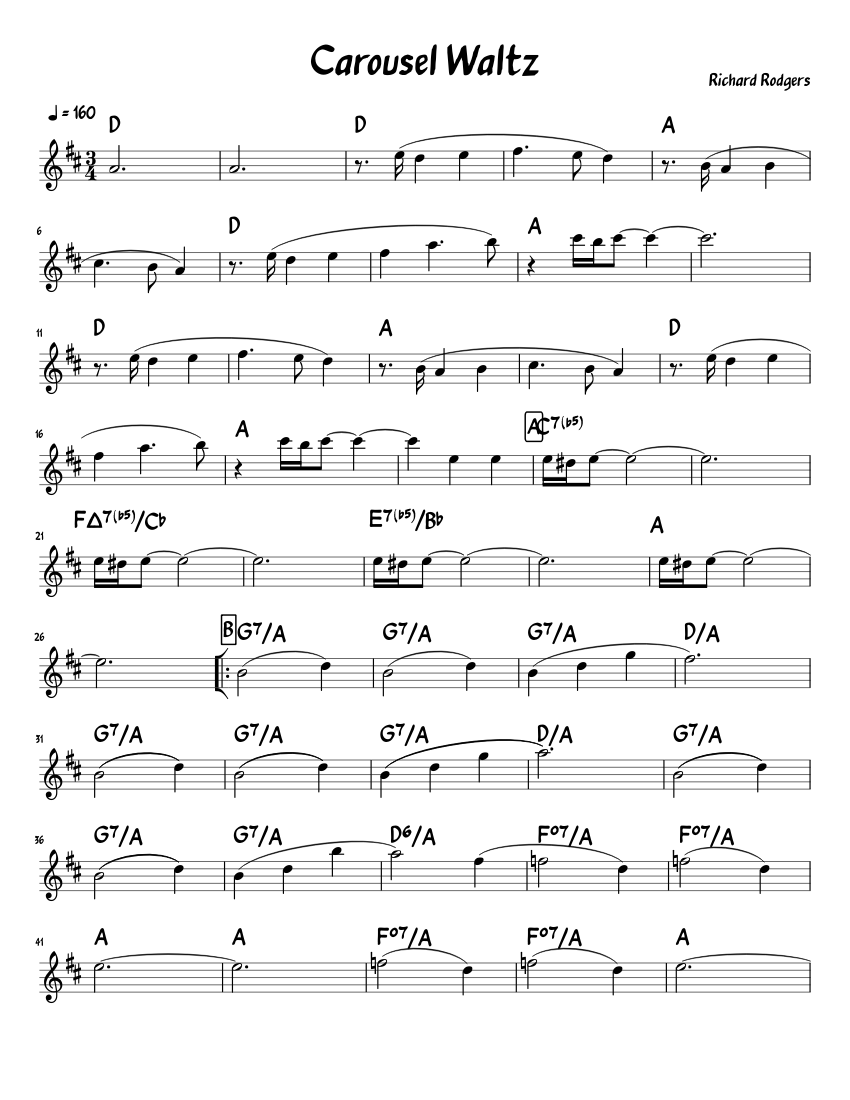Carousel Waltz-Lead Sheet music for Piano (Solo) Easy | Musescore.com