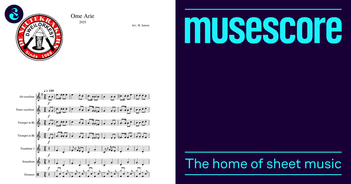 Ome Arie – Leon Klaus Sheet Music for Trombone, Tuba, Saxophone alto ...