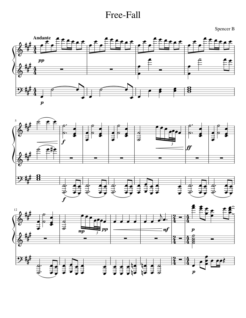 Free-Fall Sheet music for Piano (Solo) | Musescore.com