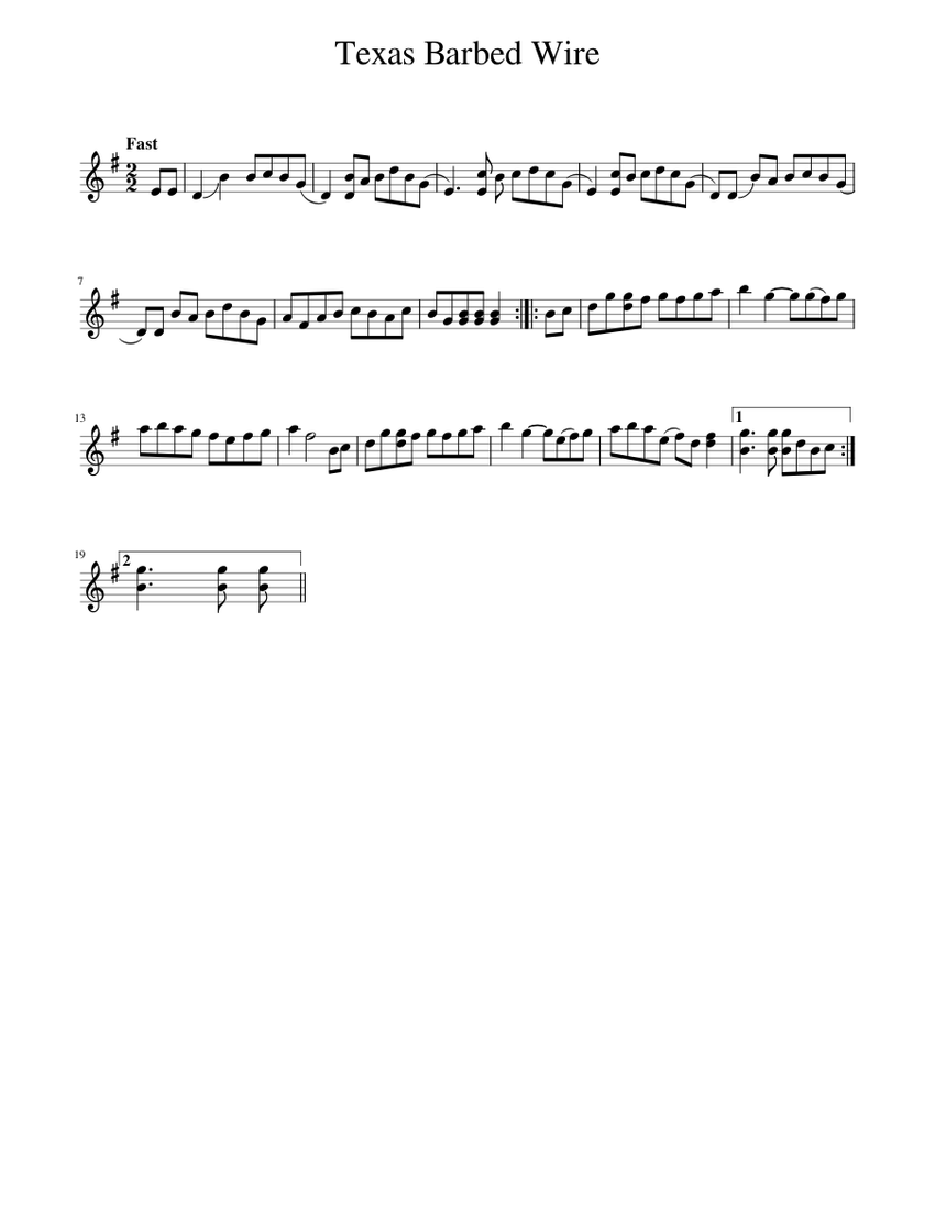 Texas Barbed Wire Sheet music for Piano (Solo) Easy | Musescore.com