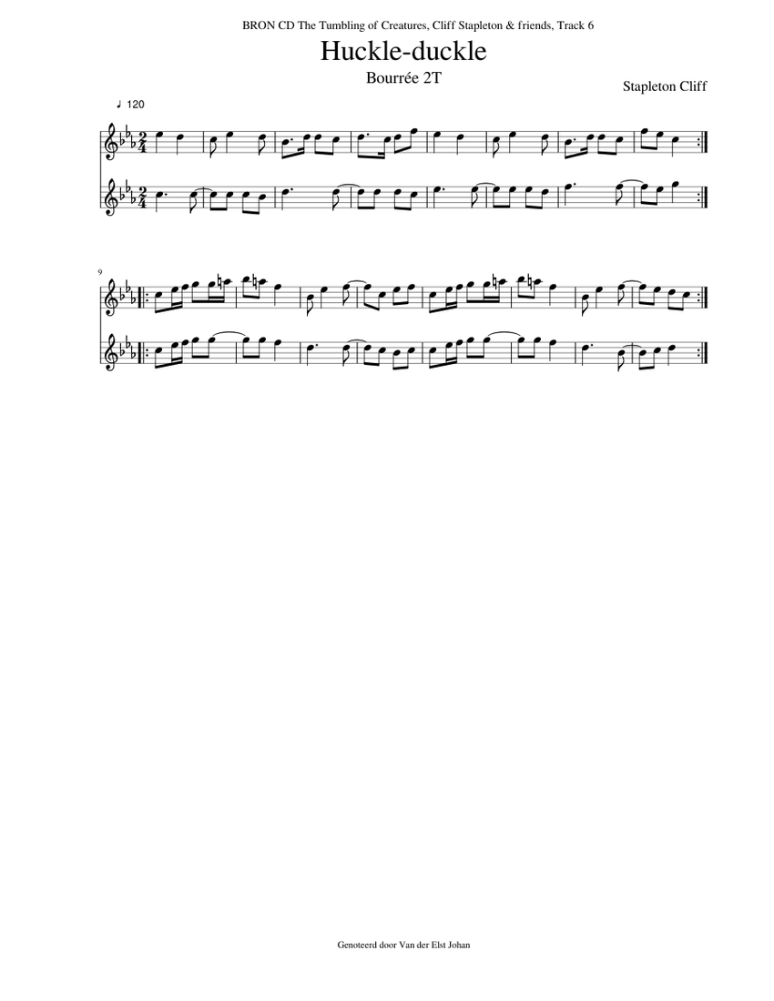 Huckle-duckle Sheet music for Flute (Woodwind Duet) | Musescore.com