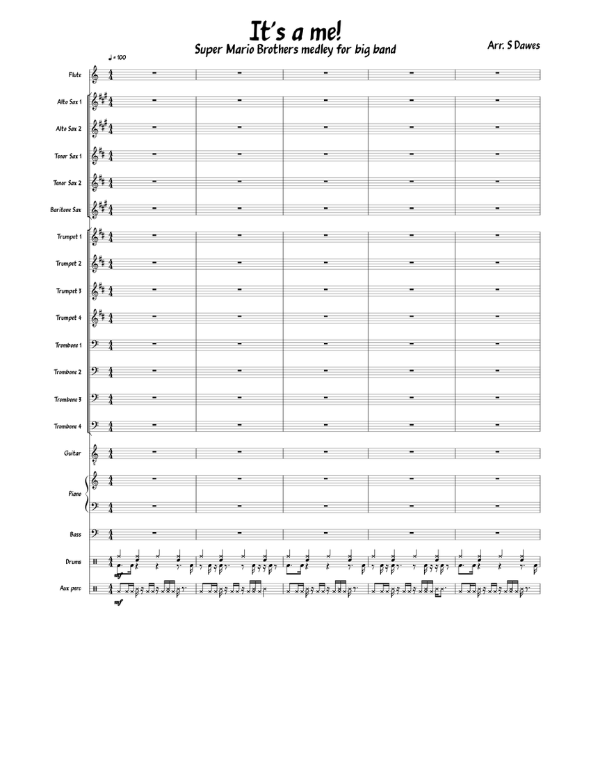 It's a me! - Mario medley for Big Band Sheet music for Piano, Trombone ...