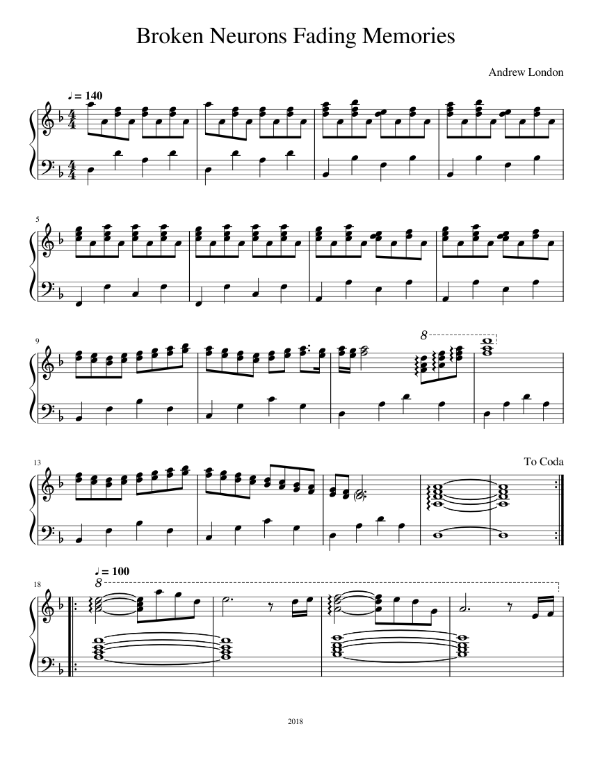 Broken Neurons Sheet music for Piano (Solo) Easy | Musescore.com