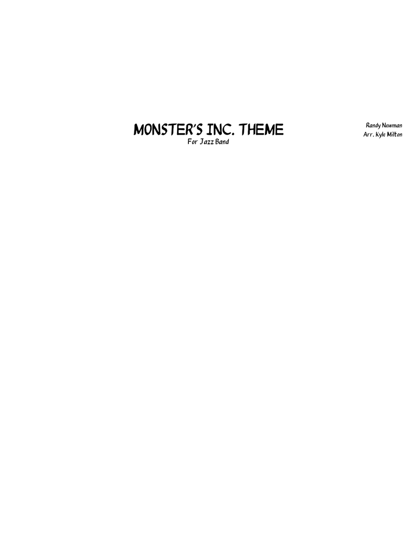 Monster's Inc. Theme Sheet music for Piano, Trombone, Flute, Clarinet ...