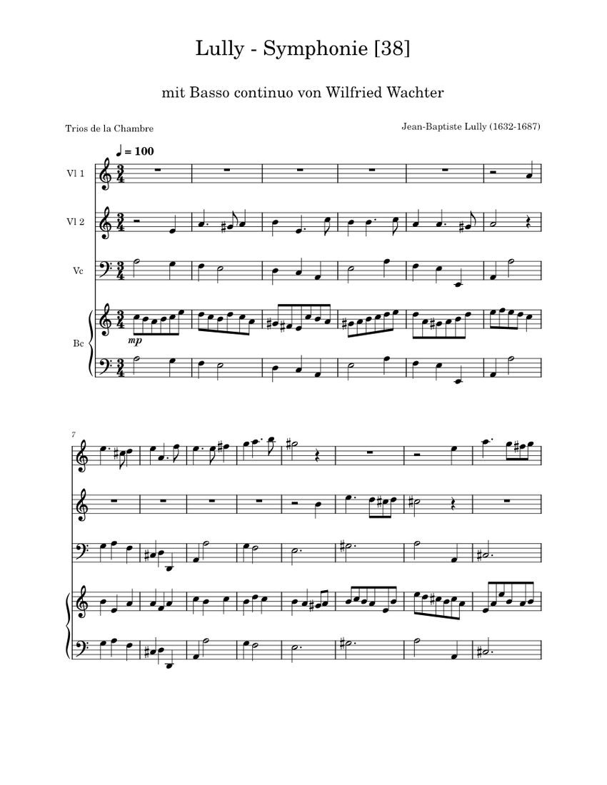Lully_-_Symphonie_[38] Sheet music for Harpsichord, Violin, Cello ...