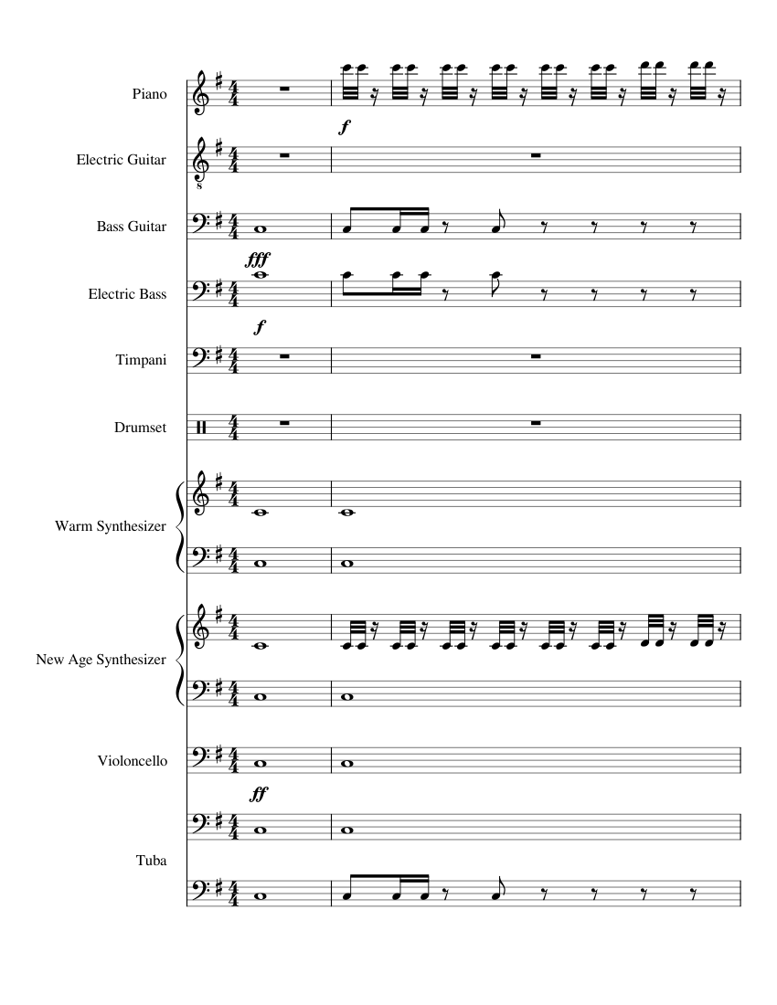 Roll Call Sheet music for Piano, Tuba, Timpani, Cello & more ...
