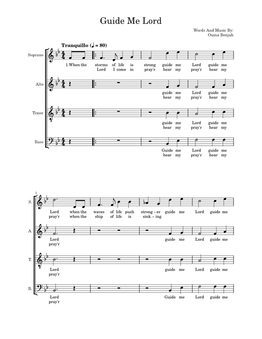 GUIDE_ME_LORD Sheet music for Soprano, Alto, Tenor, Bass voice (SATB ...