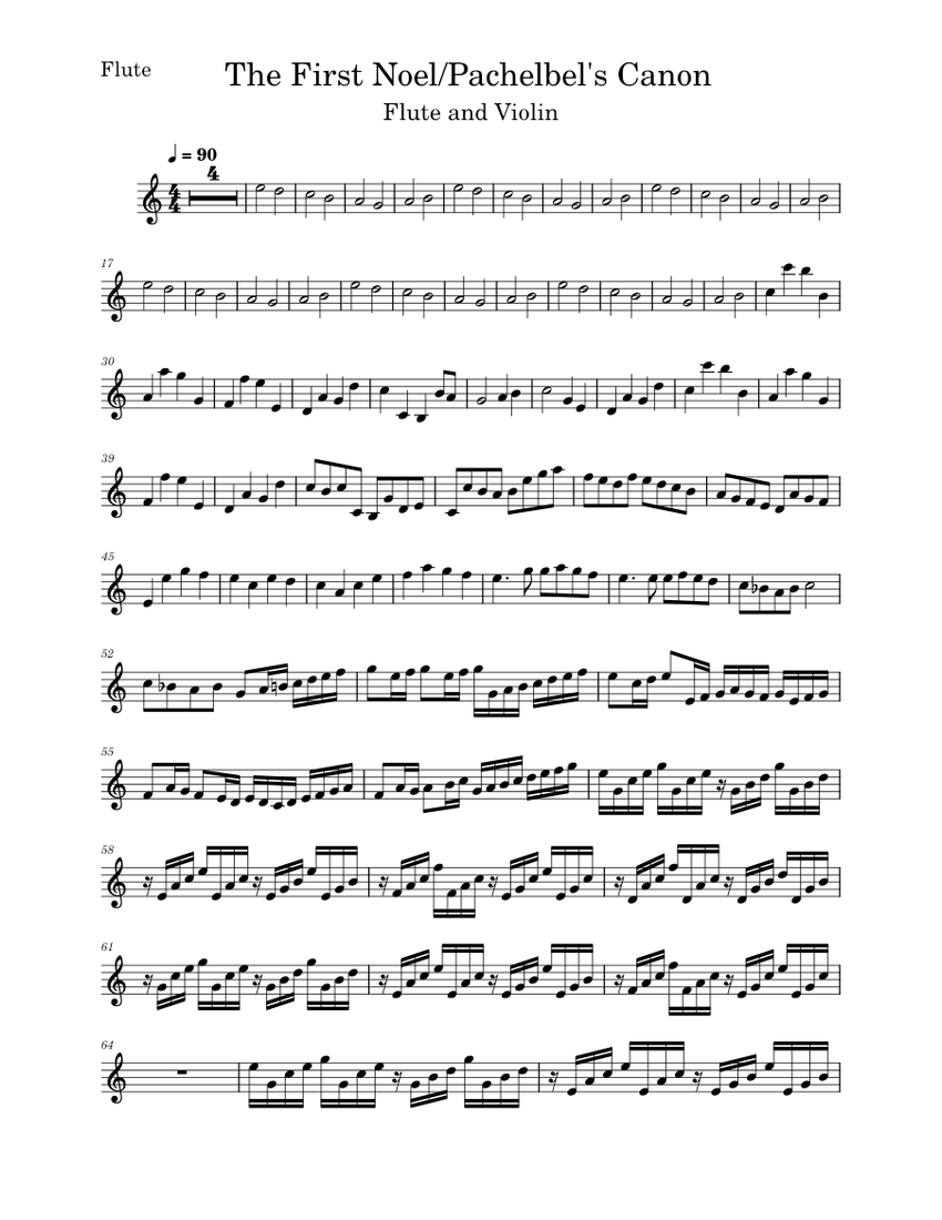 Canon in D – Johann Pachelbel The_First_Noel_Pachelbel's_Canon-Flute Sheet Music for Flute (Solo ...
