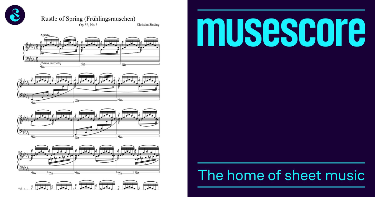 Rustle of Spring (Fruhlingsrauschen), Op.32, No.3 Sheet Music for Piano ...