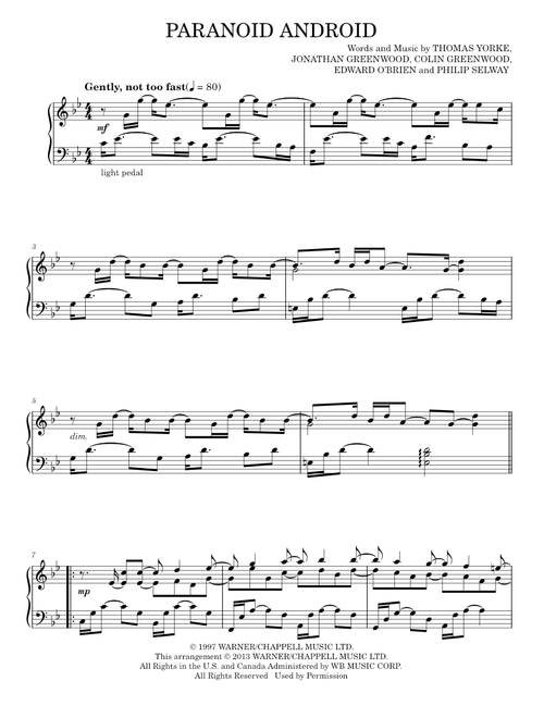 ok computer guitar tab