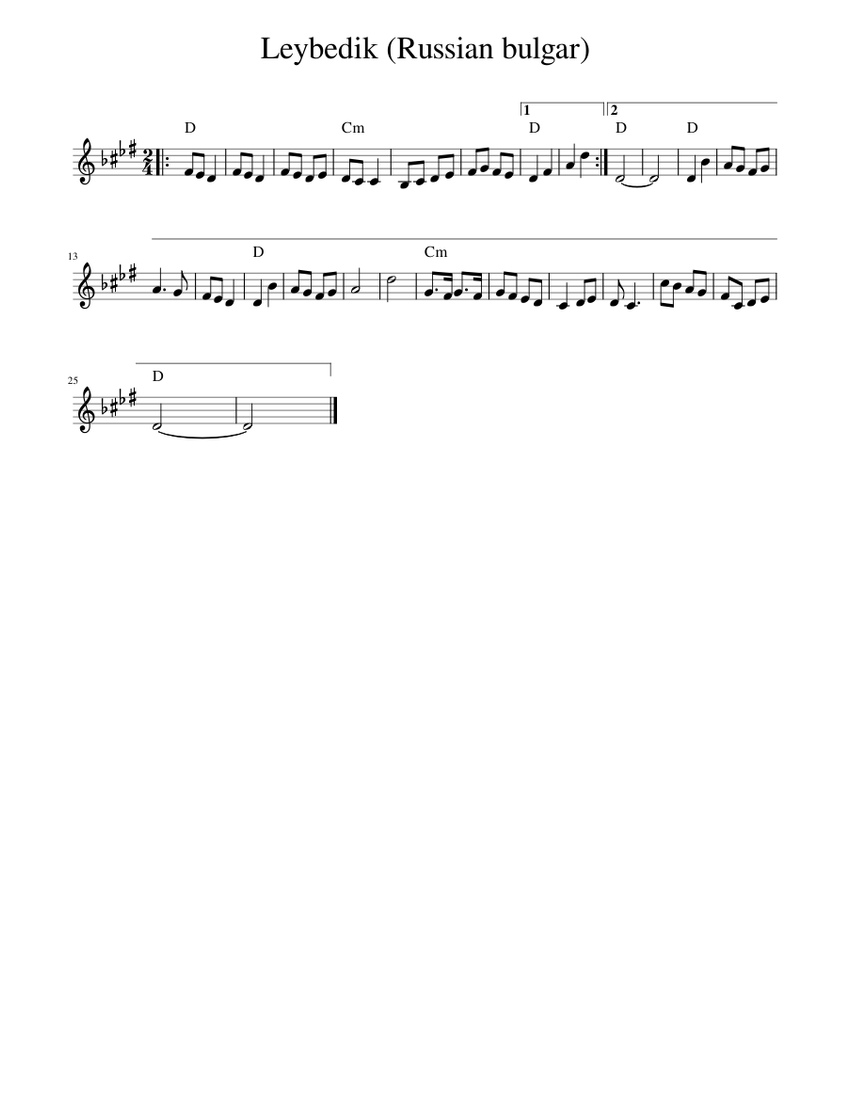 Leybedik (Russian bulgar) Sheet music for Piano (Solo) Easy | Musescore.com