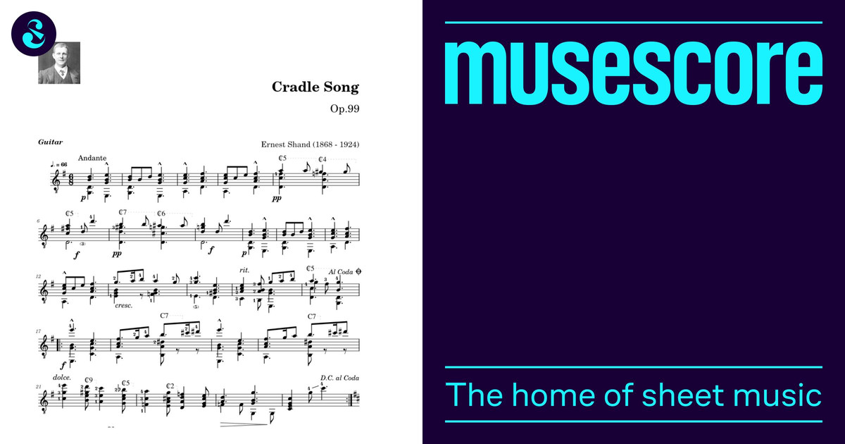 Cradle Song - Ernest Shand (1868 - 1924) Sheet Music for Guitar (Solo ...