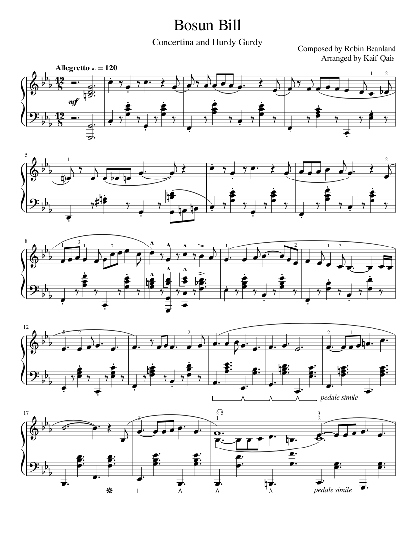 Bosun Bill | Sea of Thieves Sheet music for Piano (Solo) | Musescore.com