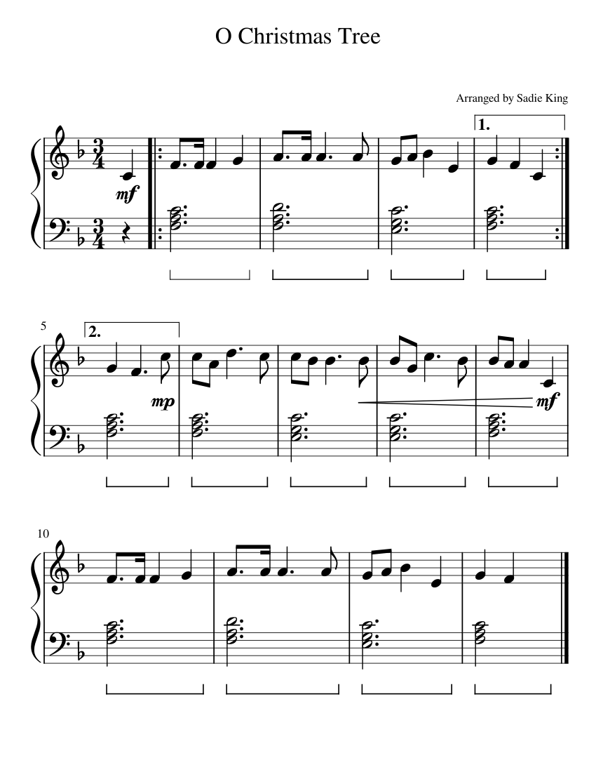 O Christmas Tree - Easy Piano Sheet music for Piano (Solo) | Musescore.com