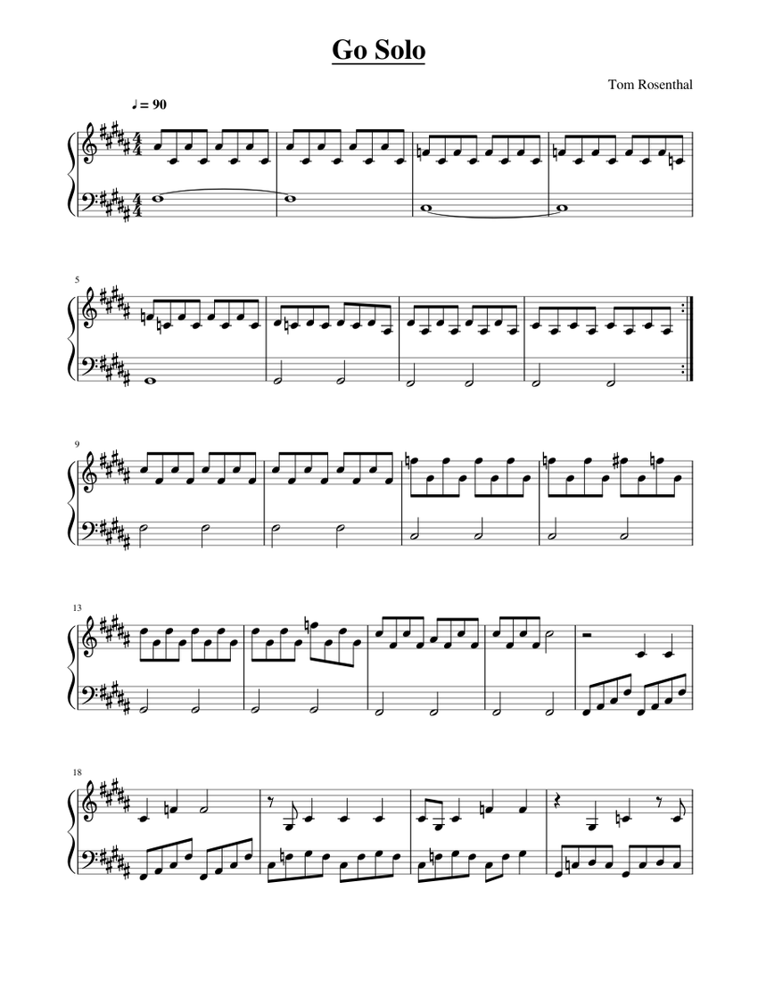 Go Solo Sheet Music for Piano (Solo) easy | MuseScore.com