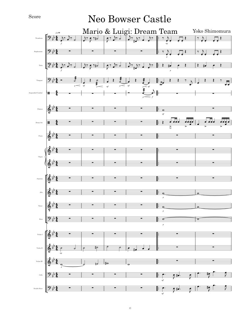 Neo Bowser Castle (Mario & Luigi: Dream Team) - Transcribed Score Sheet ...