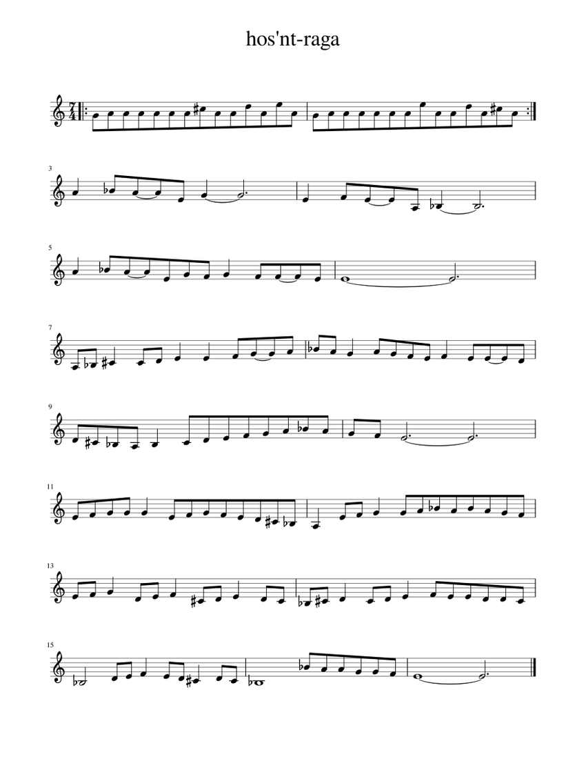 hos'nt-raga Sheet music for Piano (Solo) Easy | Musescore.com
