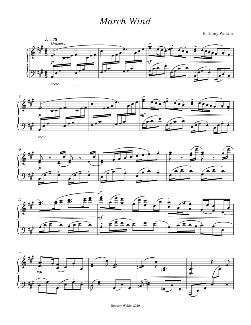 March Wind Sheet music for Piano (Solo) | Musescore.com