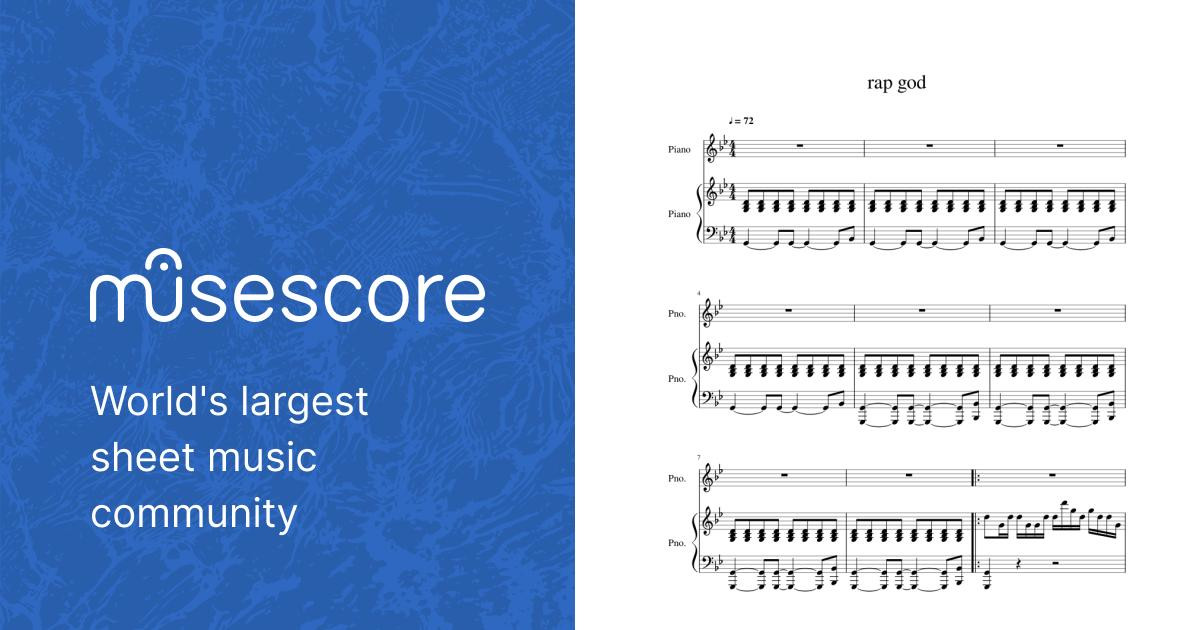 Rap god Sheet Music for Piano (Piano Duo) | MuseScore.com