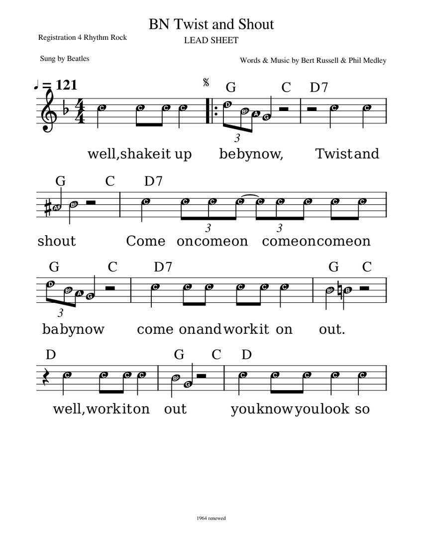 BN Twist and Shout Sheet music for Piano (Solo) Easy | Musescore.com