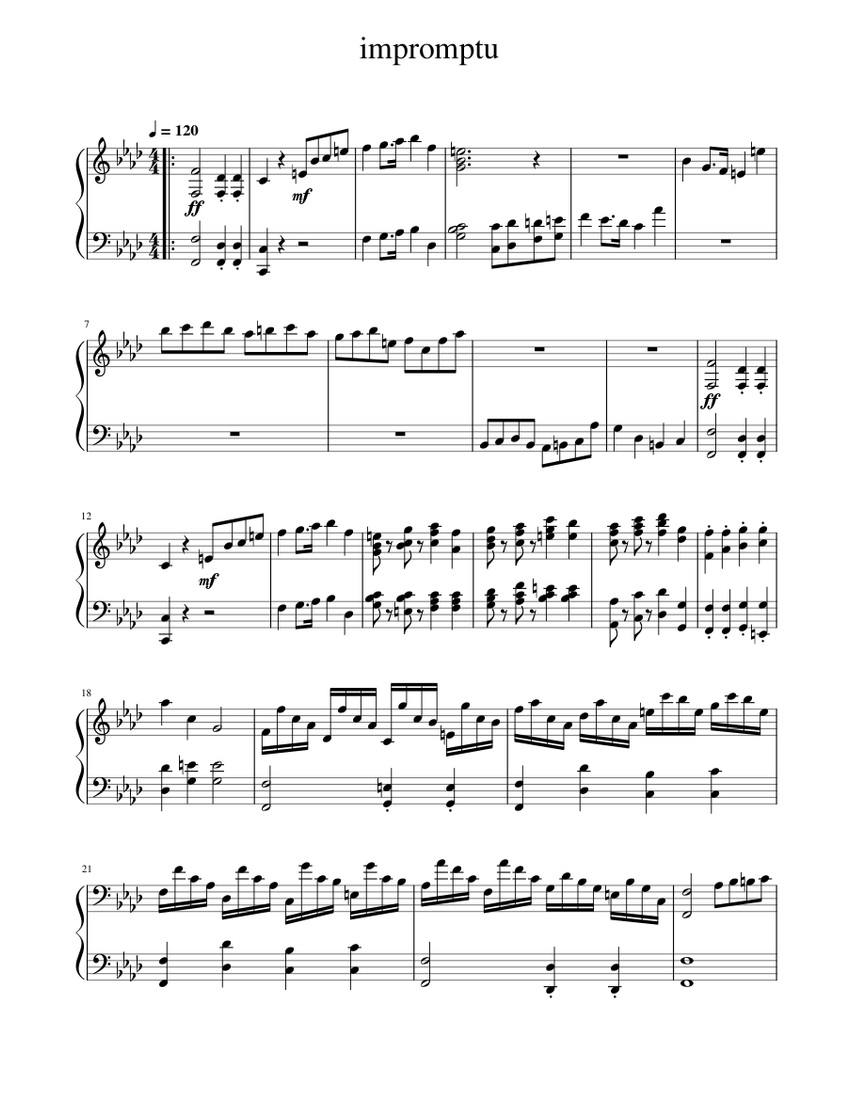 Impromptu f moll - piano tutorial