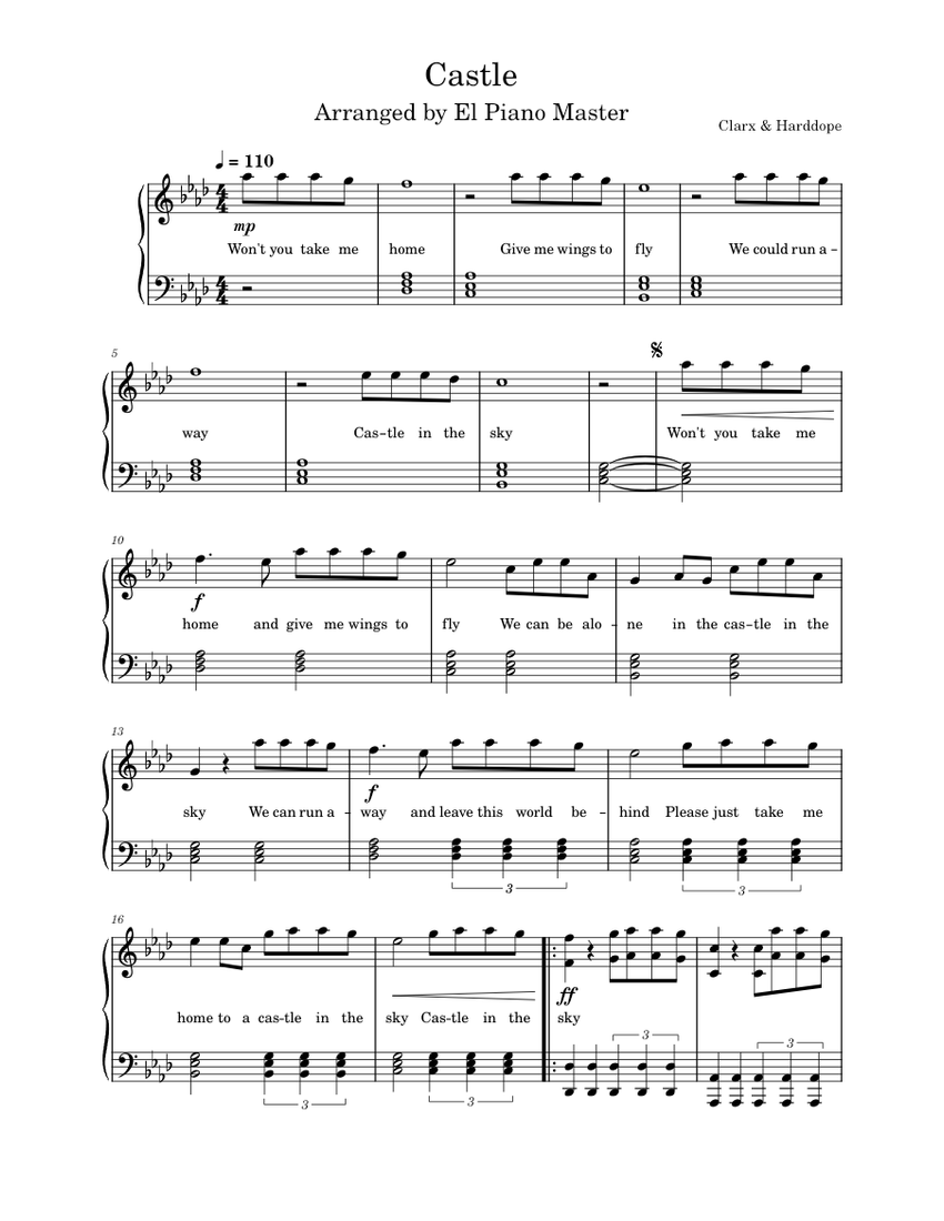 Castle – Clarx & Harddope Sheet music for Piano (Solo) Easy | Musescore.com