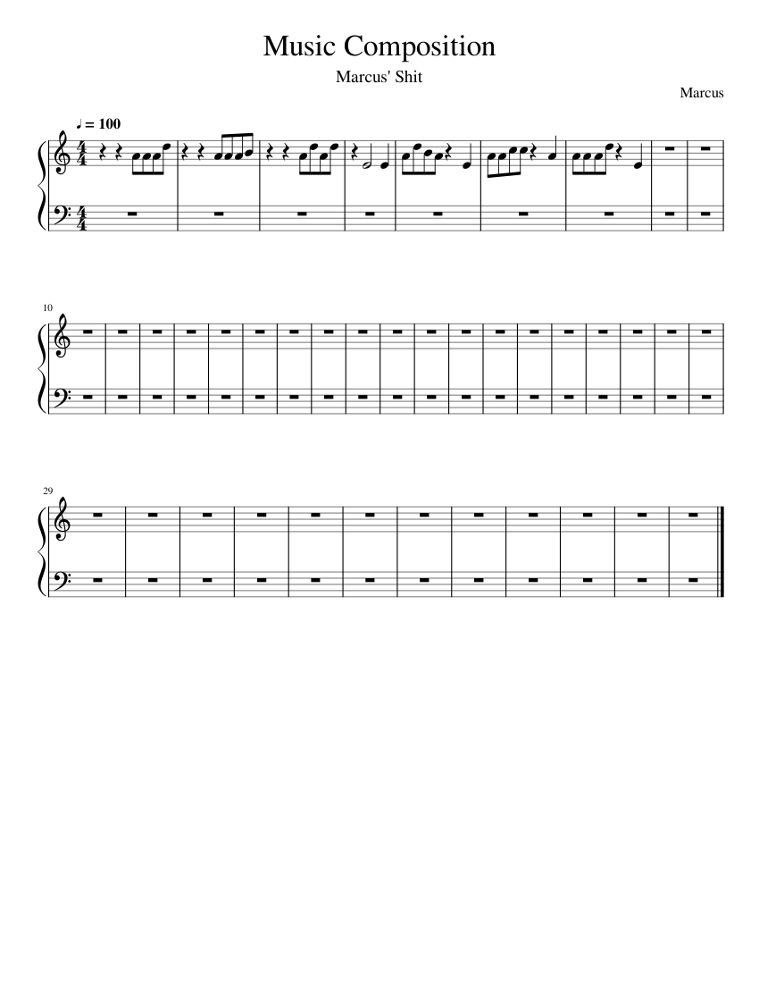 Music_Composition Sheet music for Piano (Solo) Easy | Musescore.com