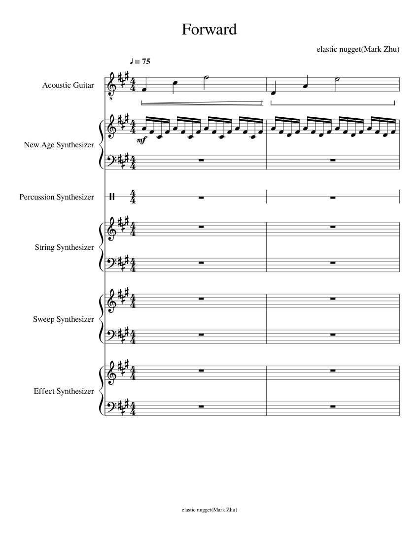 Forward Sheet music for Guitar, Strings group, Synthesizer (Mixed ...
